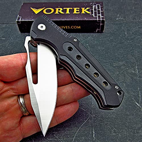 VORTEK Everyday Carry Ball Bearing Pivot System Fast Open EDC Folding Pocket Knife: 8Cr13MOV Stainless Steel Blade, Tough G10 Handles