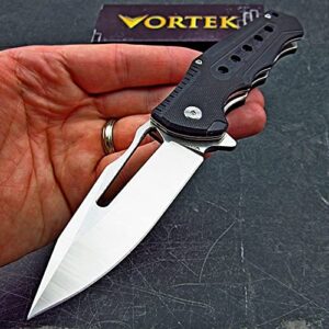 VORTEK Everyday Carry Ball Bearing Pivot System Fast Open EDC Folding Pocket Knife: 8Cr13MOV Stainless Steel Blade, Tough G10 Handles