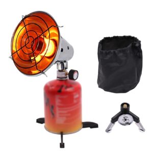 lixada portable camping gas heater with control valve gas tank holder rapid heating energy heater camping heater stove (heater, base, adapter and storage bag)