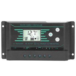 solar controller, solar panel regulator controller pwm dual usb lcd display 30a controller 12v/24v for lamp(z30)