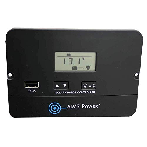 AIMS Power Flush Mount 10 Amp Solar Charge Controller 12/24V PWM