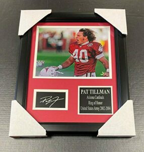 pat tillman cardinals laser engraved autographed rp plate framed 8x10 photo