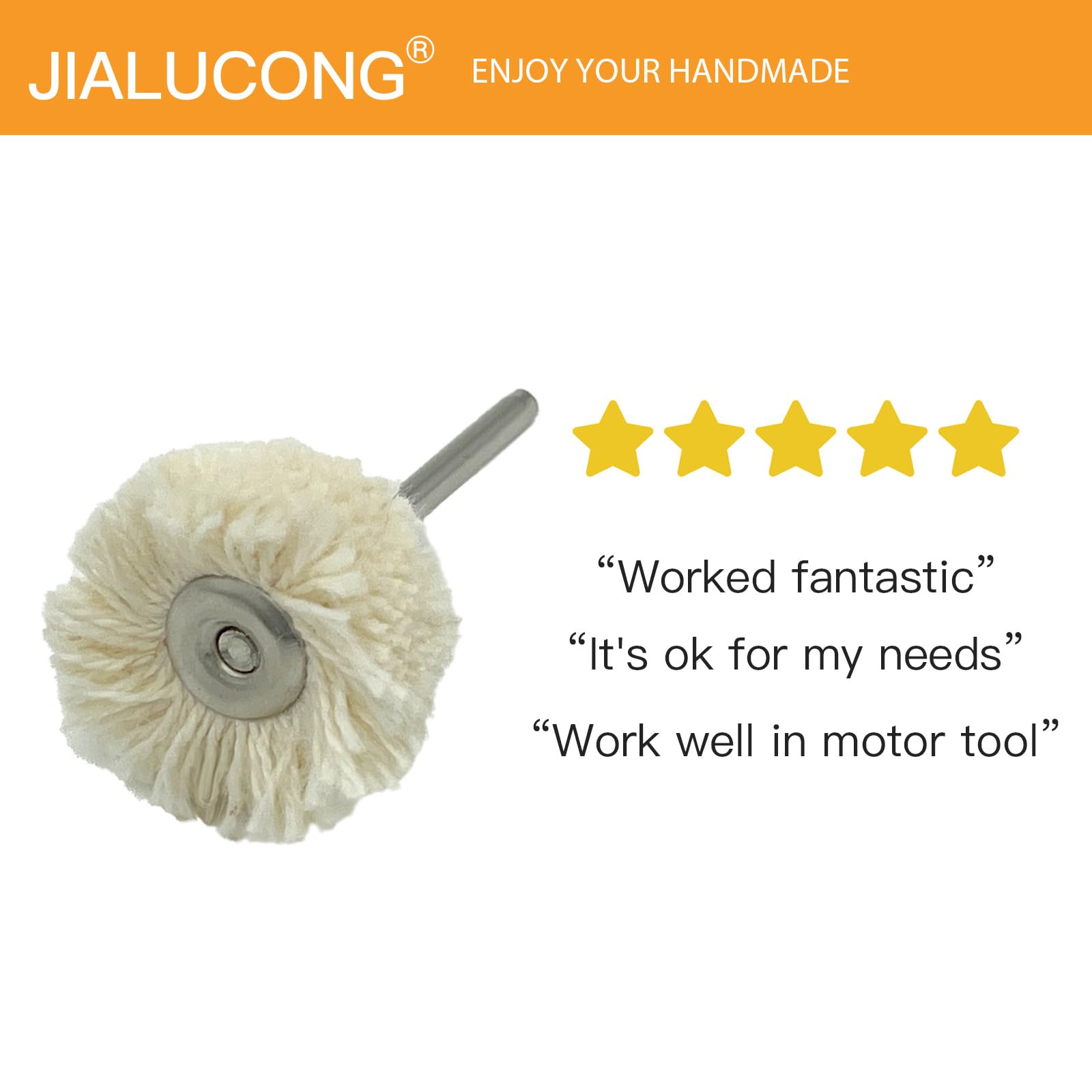 JIALUCONG 10pcs 1/8inch Cotton Polishing Buffing Wheel for Dremel Polishing Kit - Polishing Wheel or Silver Polish Wheel - Watch Polishing Kit - Jewelry Polishing Kit