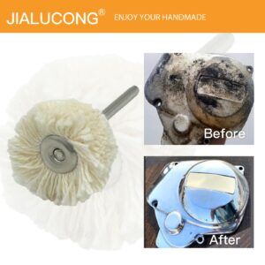 JIALUCONG 10pcs 1/8inch Cotton Polishing Buffing Wheel for Dremel Polishing Kit - Polishing Wheel or Silver Polish Wheel - Watch Polishing Kit - Jewelry Polishing Kit