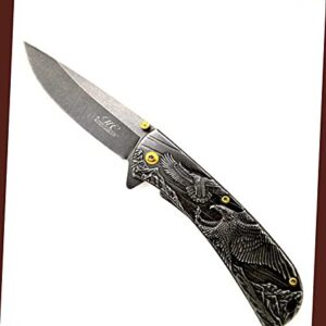 8" American Bald Eagle Patriot Military Pocket Stainless Steel Blade Folding Knife Sport