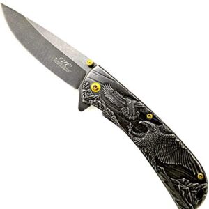 8" American Bald Eagle Patriot Military Pocket Stainless Steel Blade Folding Knife Sport