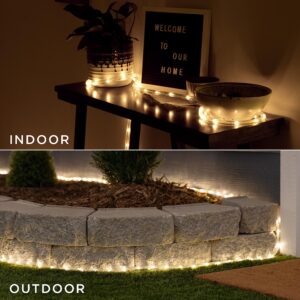 UltraPro LED Rope Lights, 50ft Classic Clear Rope, Warm White Light 3000K, Indoor/Outdoor, Flexible, Linkable, Durable, Rope Lights Outdoor, 54505