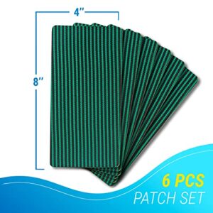 Pool Safety Cover Patch Kit, Swimming Pool Patch Repair Kit 4 x 8 Self Adhesive, Green Pool Cover Patch 6 Pсs