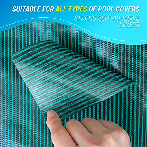 Pool Safety Cover Patch Kit, Swimming Pool Patch Repair Kit 4 x 8 Self Adhesive, Green Pool Cover Patch 6 Pсs