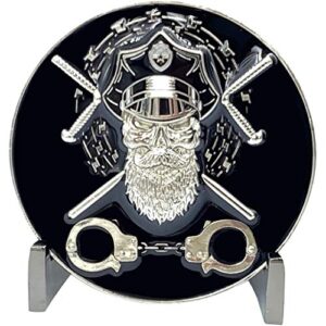 el1-014 correctional officer co thin gray line beard gang skull challenge coin corrections tools of the trade