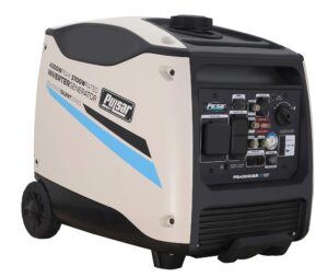 pulsar 4500w, portable quiet remote start & parallel capability , carb compliant inverter backup generator, pg4500isr, white, rv ready