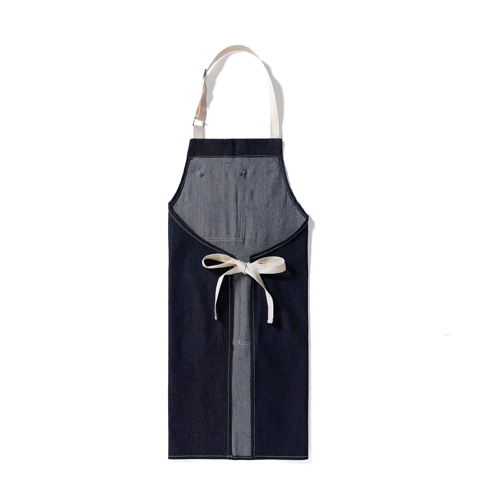 eywlwaar Denim Apron with 3 Pockets Unisex Jean Apron Adjustable Bib Apron for Work Kitchen Cooking 30.3 "x 26.57" Blue