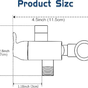 Shower Arm Diverter with Handshower Mount, G1/2 Brass Shower Diverter Valve Bathroom Universal Shower System Replacement for Handheld Shower and Fixed Shower Head(Polished Chrome)