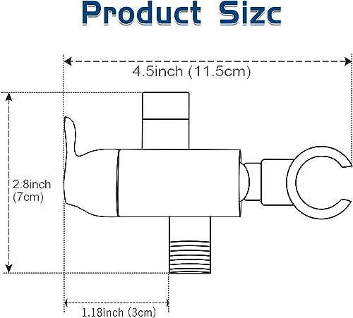 Shower Arm Diverter with Handshower Mount, G1/2 Brass Shower Diverter Valve Bathroom Universal Shower System Replacement for Handheld Shower and Fixed Shower Head(Polished Chrome)