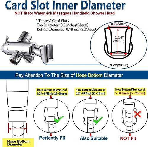 Shower Arm Diverter with Handshower Mount, G1/2 Brass Shower Diverter Valve Bathroom Universal Shower System Replacement for Handheld Shower and Fixed Shower Head(Polished Chrome)