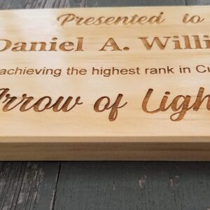 Arrow of light award, Arrow of light plaque, crossover ceremony