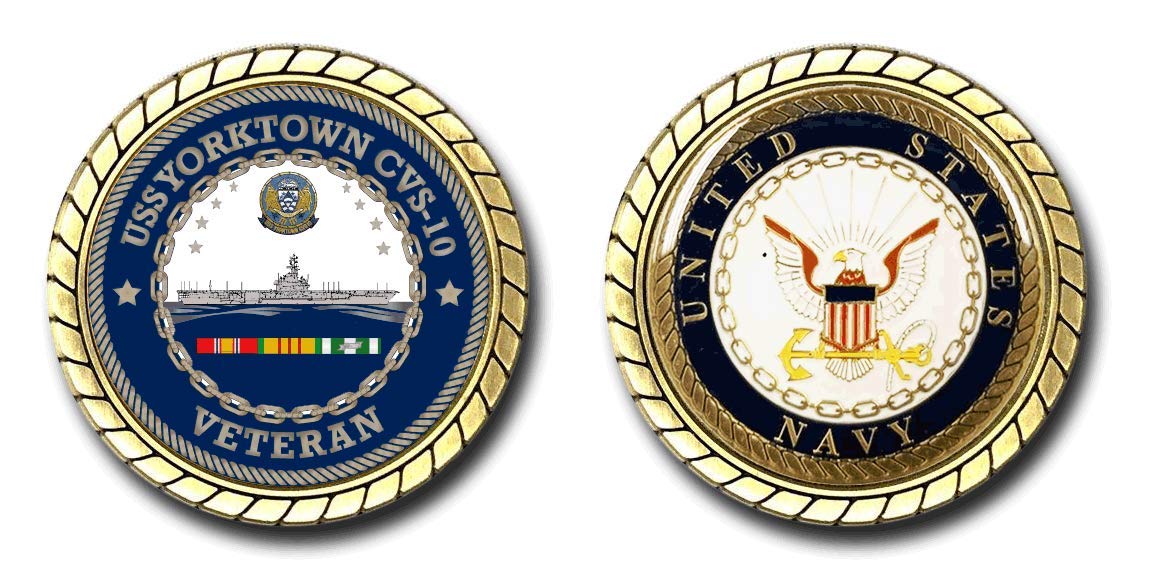 USS Yorktown CVS-10 Vietnam Service Challenge Coin - Officially Licensed