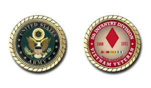 5th infantry division vietnam veteran challenge coin - officially licensed