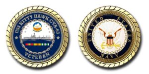 uss kitty hawk cva-63 vietnam service challenge coin - officially licensed