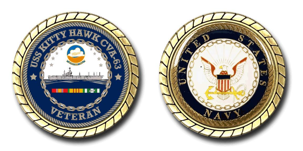 USS Kitty Hawk CVA-63 Vietnam Service Challenge Coin - Officially Licensed