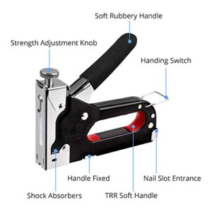 CAMWAY Staple Gun Heavy Duty,Upholstery Stapler with 4000Staples and Remover, 3 in 1 Manual Staple Gun with Portable Case,Alloy Steel Upholstery Stapler Gun for Wood,Upholstery,Fabric,DIY,Furniture