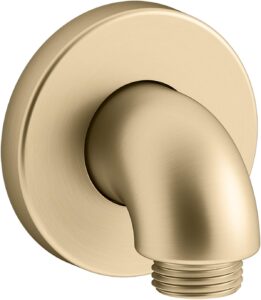 kohler 22172-2mb purist stillness wall-mount supply elbow with check valve for handshower hose, handheld shower elbow, vibrant brushed moderne brass