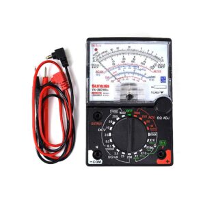 white deer analogue meter multimeter multitester, amp volt ohm voltage tester meter and diode continuity test, accurately measures voltage current amp resistance capacitance dual fused for anti-burn