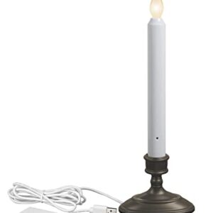 Xodus Innovations FPC1370A 11 Inch Electric Plug-in Flameless Window Candle with Tilt to Change Flame Color and Dusk to Dawn Light Sensor Timer, Antique Bronze/Black