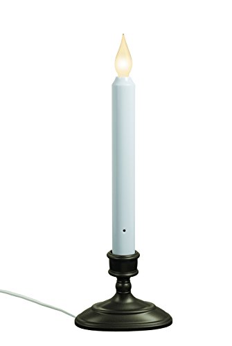 Xodus Innovations FPC1370A 11 Inch Electric Plug-in Flameless Window Candle with Tilt to Change Flame Color and Dusk to Dawn Light Sensor Timer, Antique Bronze/Black