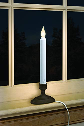 Xodus Innovations FPC1370A 11 Inch Electric Plug-in Flameless Window Candle with Tilt to Change Flame Color and Dusk to Dawn Light Sensor Timer, Antique Bronze/Black