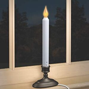 Xodus Innovations FPC1370A 11 Inch Electric Plug-in Flameless Window Candle with Tilt to Change Flame Color and Dusk to Dawn Light Sensor Timer, Antique Bronze/Black