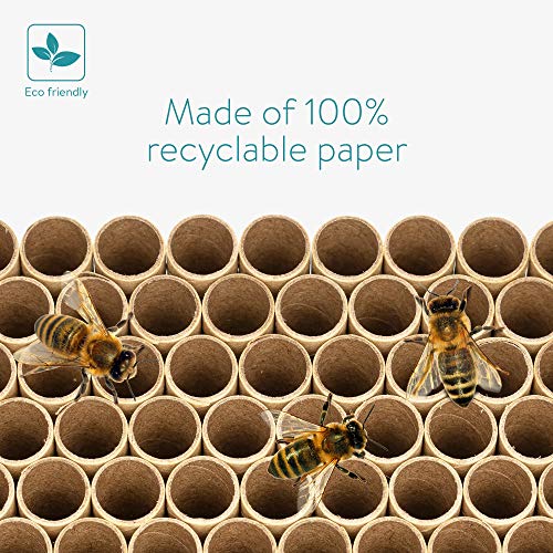 Navaris Cardboard Bee Nesting Tubes (Pack of 200) - 6" Long x 5/16" Diameter Tube for Mason Solitary Bees - for Filling Insect Hotels and Bug Houses