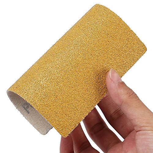 LotFancy 1/4 Sheet Sandpaper for Palm Sander, 50PCS 60 80 120 180 240 320 400 600 800 1000 Grit Sanding Sheets Assortment, Hook and Loop Sand Paper for Car and Wood, 5.5”x 4.5”