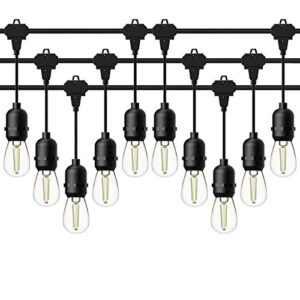 goodsmann led outdoor low voltage string lights 12v ac 10pcs 2w bulbs 135 lumens hanging landscape lighting 2800k 50 ft string weatherproof decorative lights for patio lights