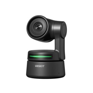 obsbot tiny 1080p ptz webcam with ai tracking, auto framing, noise reduction, and gesture control