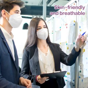 Miuphro KN95 Disposable Face Mask 25 Pack 5-Ply Breathable Safety Masks Against PM2.5, Disposable Respirator Protection Mask for Men and Women White