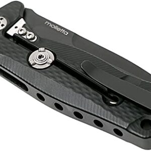 Lion Steel SR22A Sleipner Frame Lock Folding Pocket Knife - Machined Aluminum Handle, IKBS Ball Bearing System, Dual Carry Clip (Black Handle, Black Blade), one Size