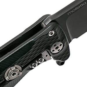 Lion Steel SR22A Sleipner Frame Lock Folding Pocket Knife - Machined Aluminum Handle, IKBS Ball Bearing System, Dual Carry Clip (Black Handle, Black Blade), one Size