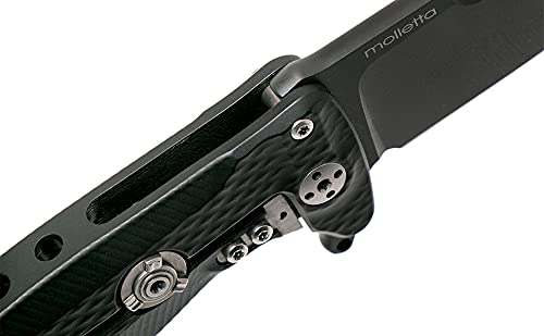 Lion Steel SR22A Sleipner Frame Lock Folding Pocket Knife - Machined Aluminum Handle, IKBS Ball Bearing System, Dual Carry Clip (Black Handle, Black Blade), one Size