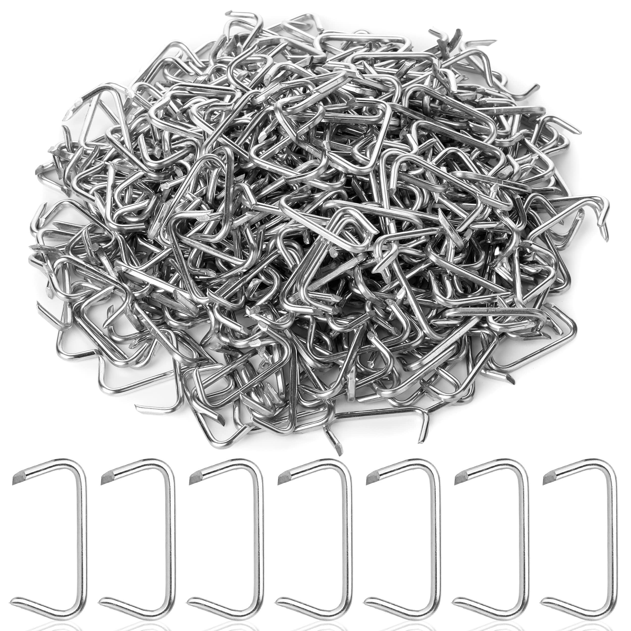 Mr. Pen- Galvanized Hog Rings, 3/4", 420 Pcs, Hog Rings Upholstery, Hog Rings for Furniture Upholstery, Auto Upholstery, Meat & Sausage Casings, Fencing, Animal Pet Cages, Shock Cords