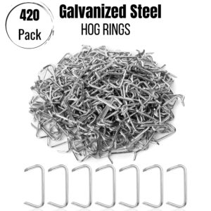 Mr. Pen- Galvanized Hog Rings, 3/4", 420 Pcs, Hog Rings Upholstery, Hog Rings for Furniture Upholstery, Auto Upholstery, Meat & Sausage Casings, Fencing, Animal Pet Cages, Shock Cords