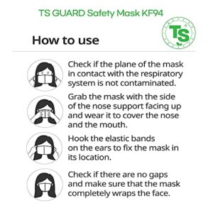 INT [ 30 Pack ] KFDA Mask Certified, TS Guard Safety Face Mask ; 4-Layered Protection, Tri-Folding Style, 3D-Ergonomic Design, White Color, Made in Korea.