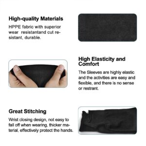 DEYAN Cut Resistant Sleeves, Level 5 Arm Protection Sleeves with Thumb Hole, 18 inch Extra Long Arm Protectors, Slash Resistant Safety Arm Guard for Garden Farm Yard Working, 1 Pair (Black)