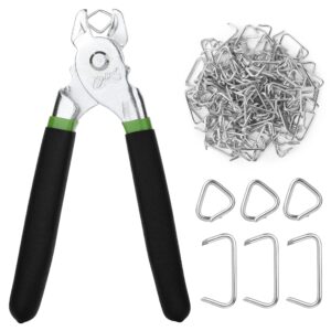 mr. pen- hog ring pliers kit, 110 pack 3/4" galvanized hog rings with 1 hog ring pliers, hog rings and pliers, hog ring pliers for fencing, automotive upholstery hog rings and pliers