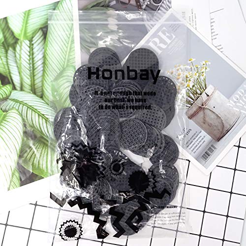 Honbay 100PCS Plastic Flower Pot Hole Mesh Pad Prevent Soil Loss Breathable Gasket Drainage Netting for Bonsai (45mm/1.8 Inch)