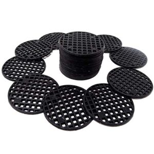 Honbay 100PCS Plastic Flower Pot Hole Mesh Pad Prevent Soil Loss Breathable Gasket Drainage Netting for Bonsai (45mm/1.8 Inch)