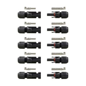 renogy solar panel cable, 5 pairs y branch connectors, black