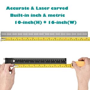 Cabinet Hardware Jig All Metal, with Φ5mm & Φ4mm Drilling Hole, Aluminum Alloy Cabinet Hole Drilling Template for Knob/Handle/Pull. Extra 2 Drill Bits & 1 Set of Fittings, Inch & Metric(2 Scale)