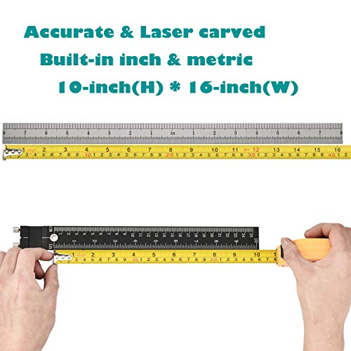 Cabinet Hardware Jig All Metal, with Φ5mm & Φ4mm Drilling Hole, Aluminum Alloy Cabinet Hole Drilling Template for Knob/Handle/Pull. Extra 2 Drill Bits & 1 Set of Fittings, Inch & Metric(2 Scale)