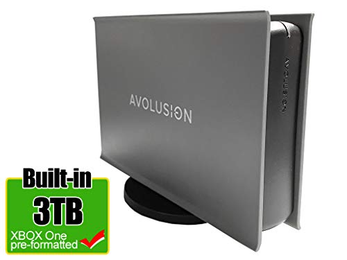 Avolusion PRO-5X Series 3TB USB 3.0 External Gaming Hard Drive for Xbox One Original, S & X (Grey)